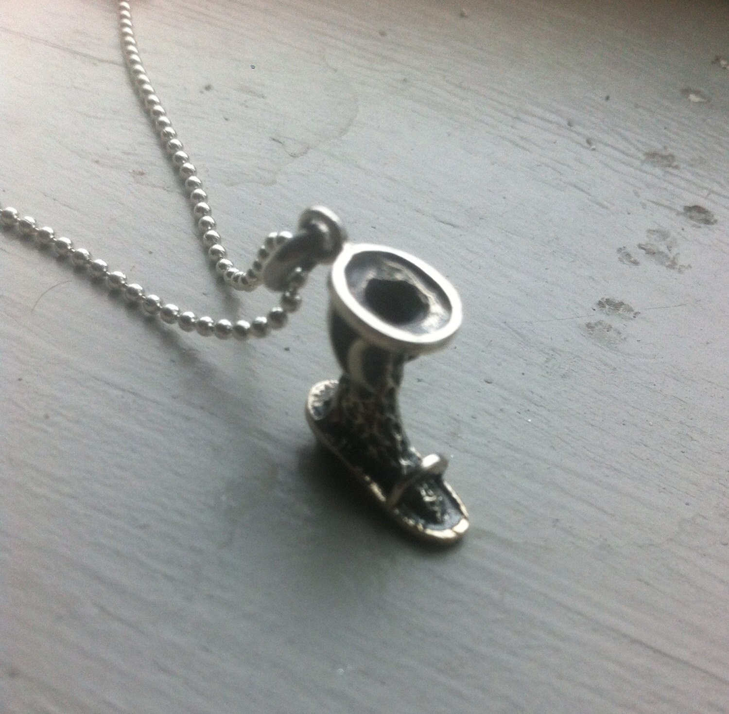 Sterling Silver Boot Shoe Pendant Necklace 925 Solid Silver Unique ...