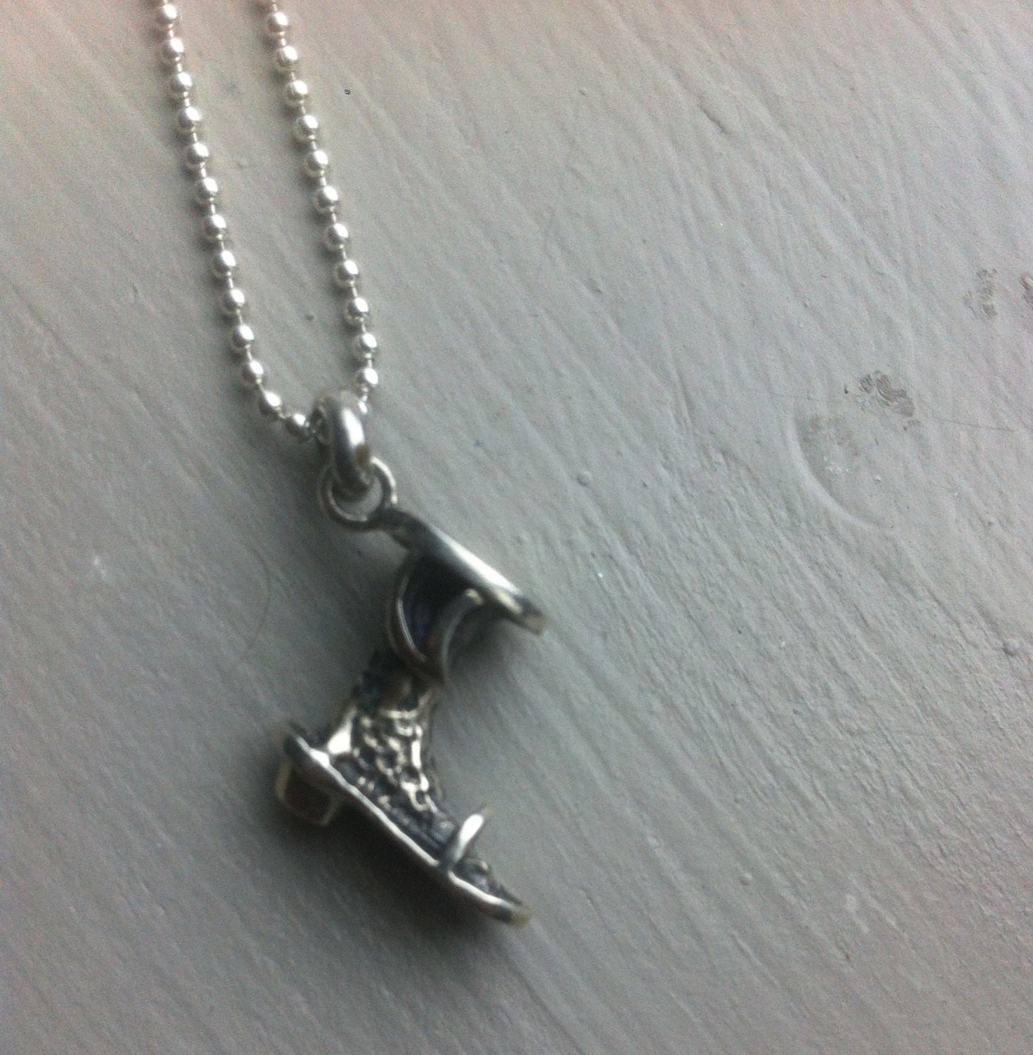 Sterling Silver Boot Shoe Pendant Necklace 925 Solid Silver Unique ...