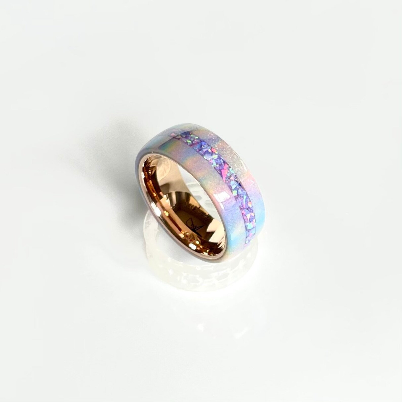 Unicorn Poop Ring with Opal inlay Diamond dust ring | Etsy