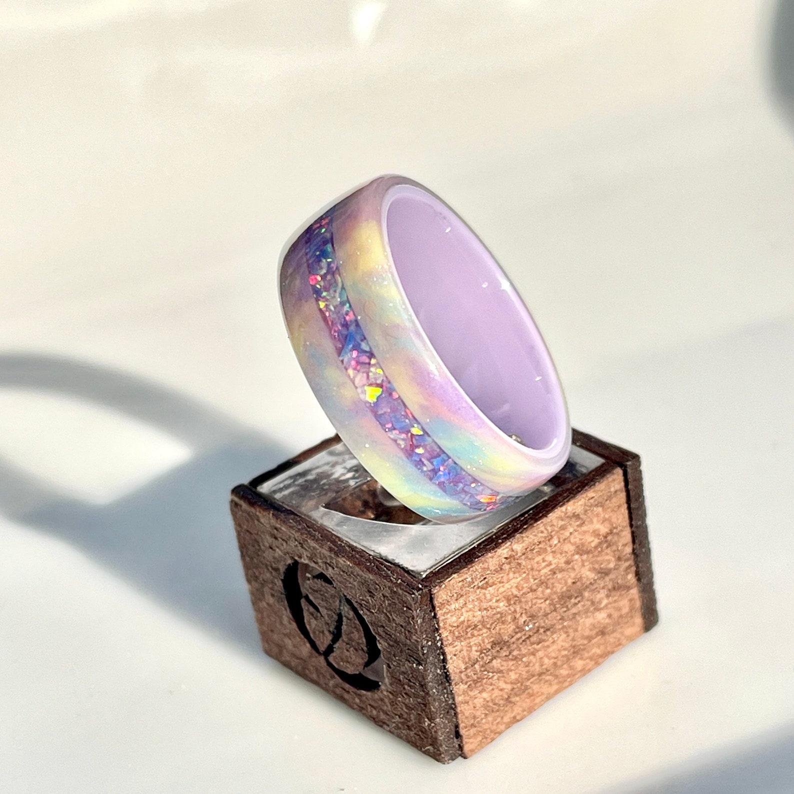 Unicorn Poop Ring With Opal Inlay Diamond Dust Ring - Etsy