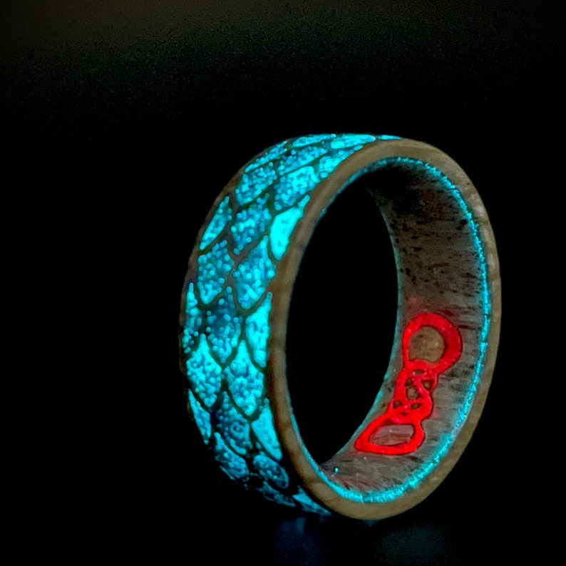 The Whiskey Dragonslayer Dragonscale Ring on Whiskey Barrel | Etsy