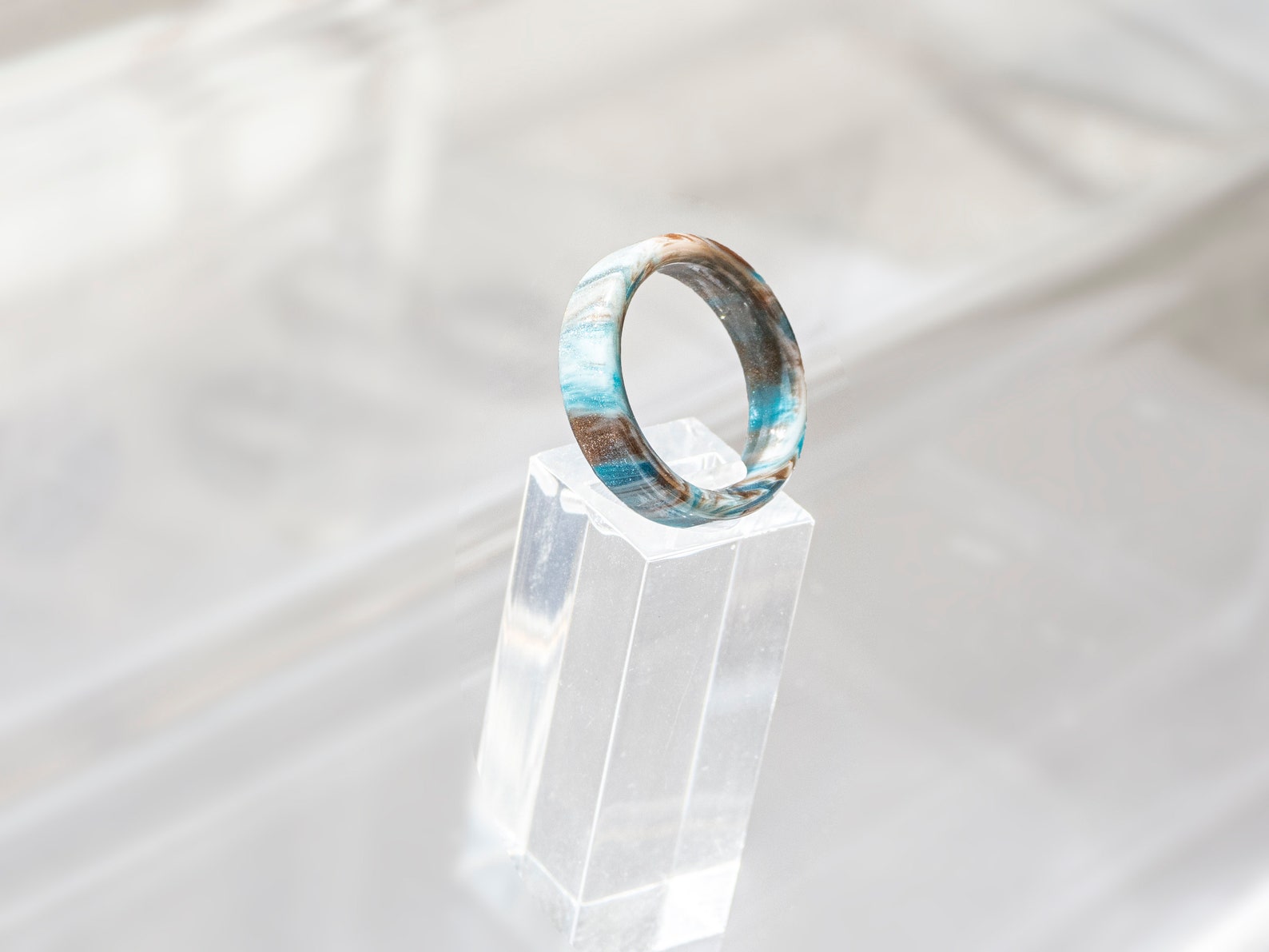 Diamond Dust Ring - Diamondcast - Copper Blue White - Colorful Jewelry ...