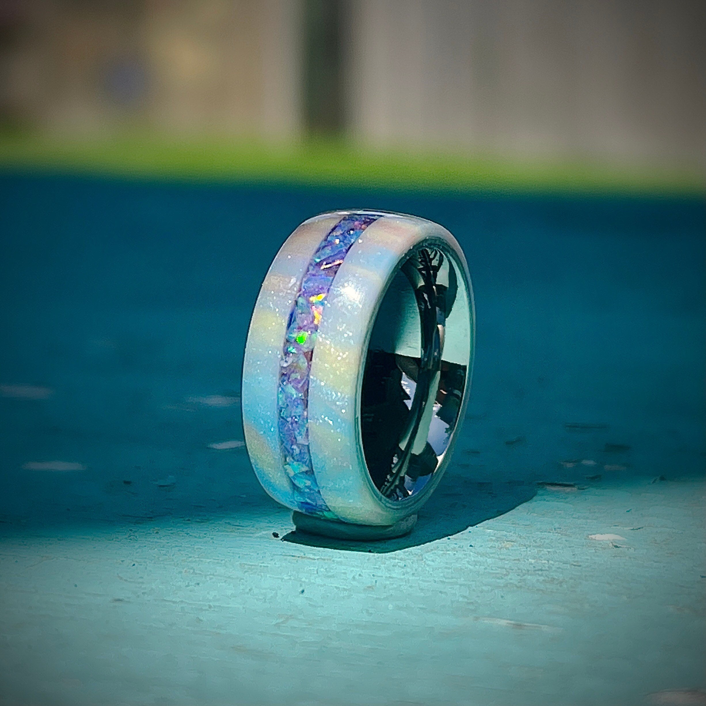 Unicorn Poop Ring With Opal Inlay Diamond Dust Ring | Etsy Canada