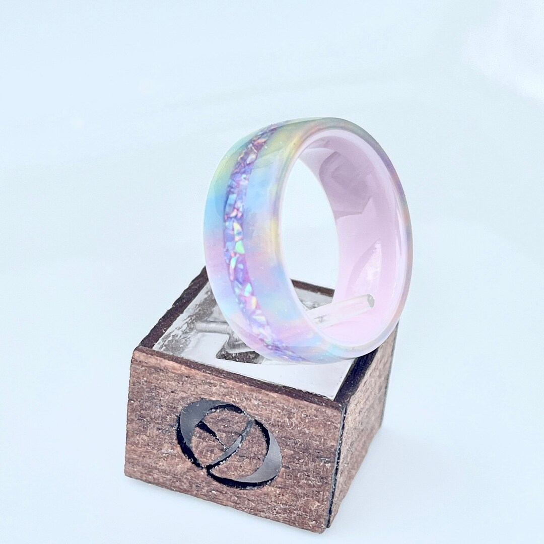Unicorn Poop Ring With Opal Inlay Diamond Dust Ring - Etsy Australia