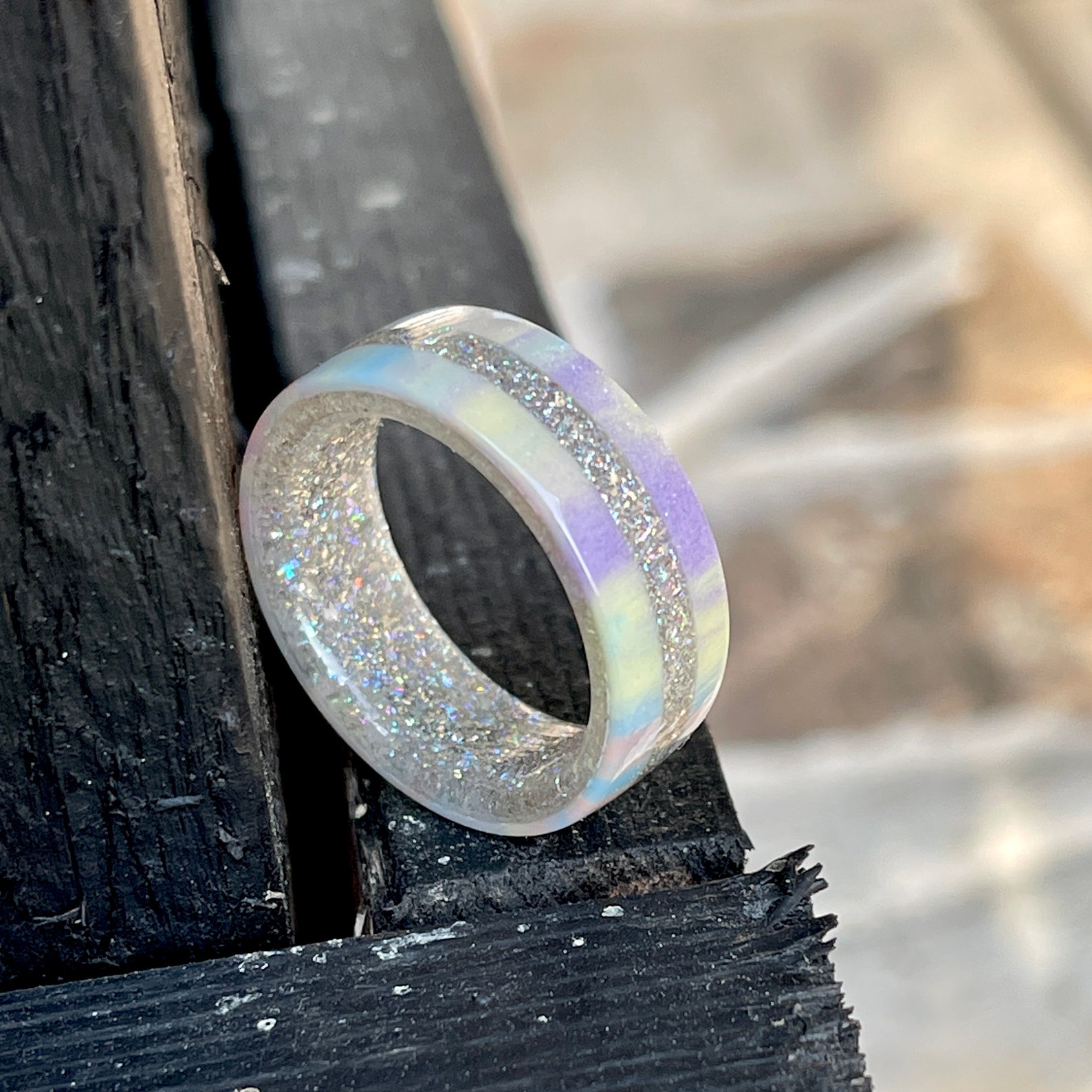 Prismatic Unicorn Ring Handmade With Unicorn Poop and Moissanite Colors ...