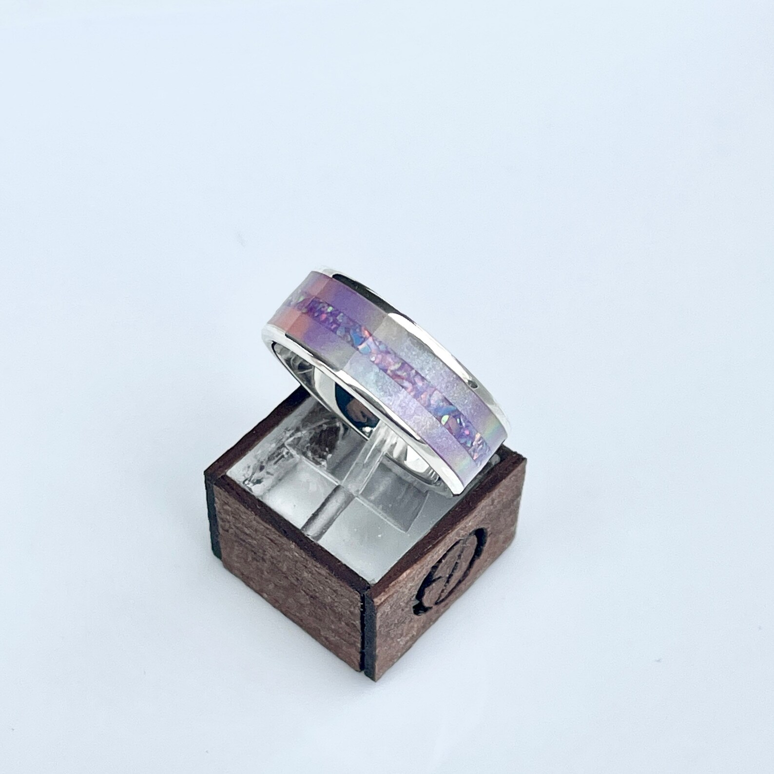 Unicorn Poop Diamondcast Ring With Opal Inlay on an 8mm Wide Channel ...