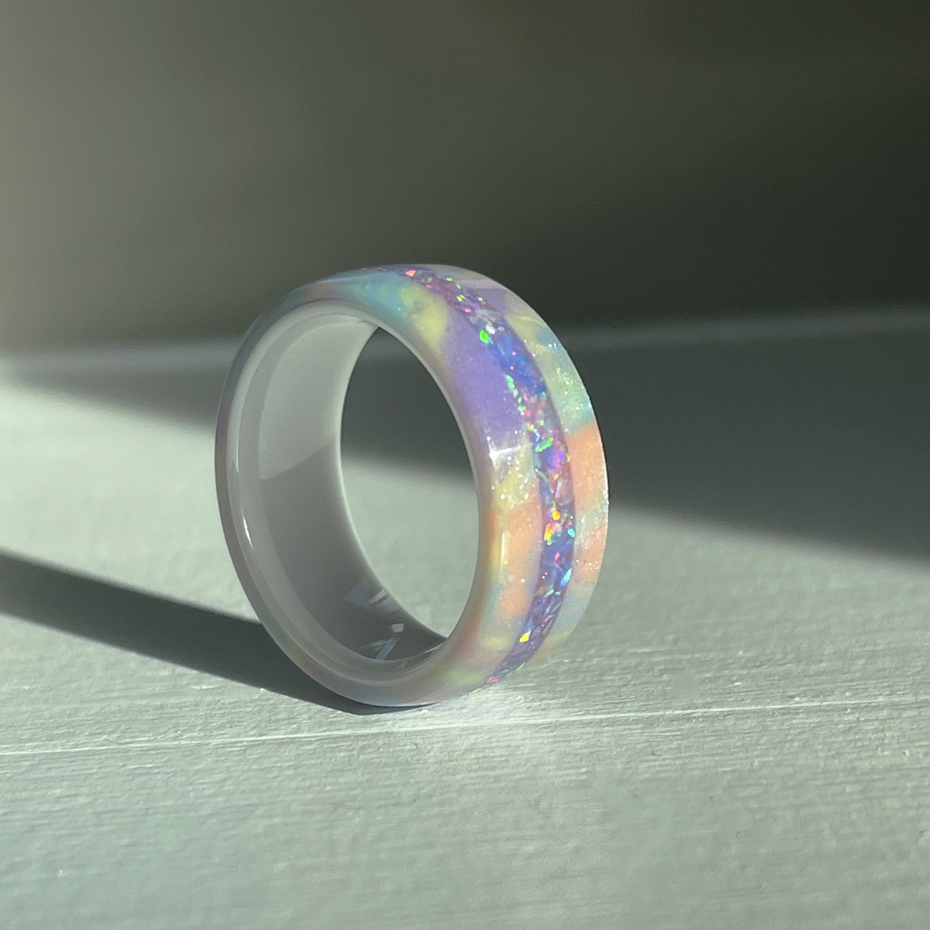Unicorn Poop Ring With Opal Inlay Diamond Dust Ring - Etsy Australia