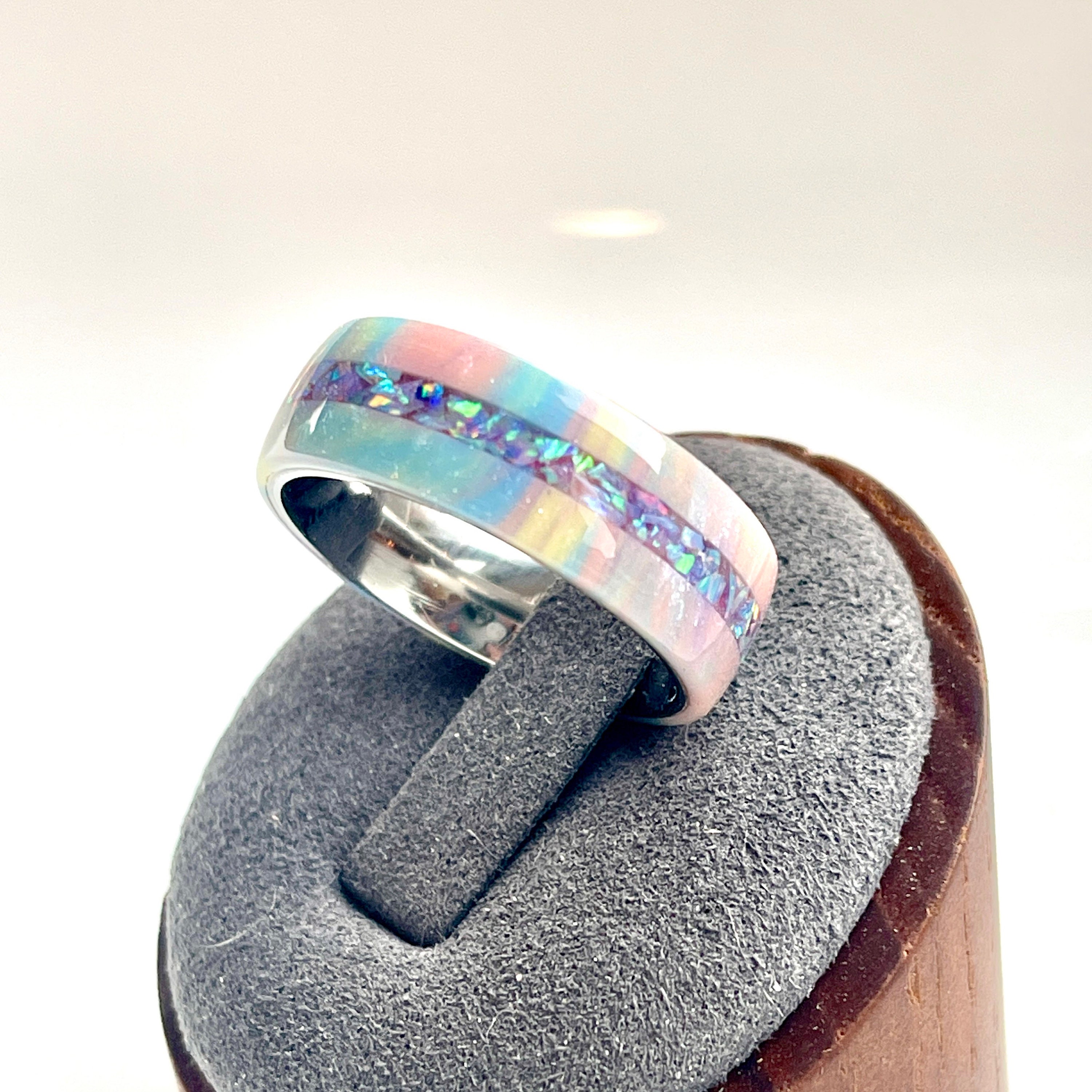 Unicorn Poop Ring With Opal Inlay Diamond Dust Ring - Etsy Australia
