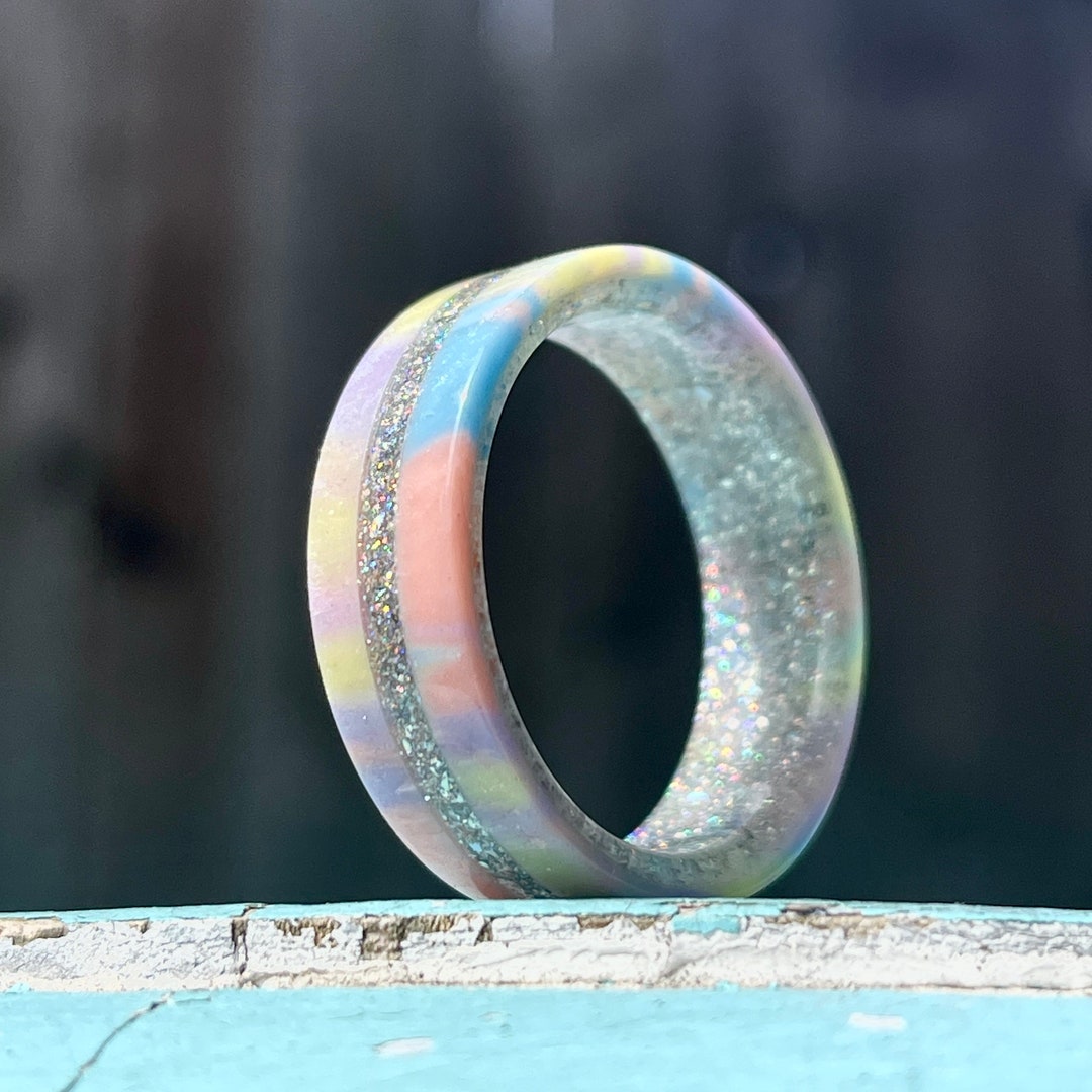 Prismatic Unicorn Ring Handmade With Unicorn Poop and Moissanite Colors ...