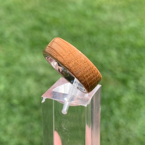 Whiskey Barrel Ring Stainless Steel Titanium Silver | Etsy