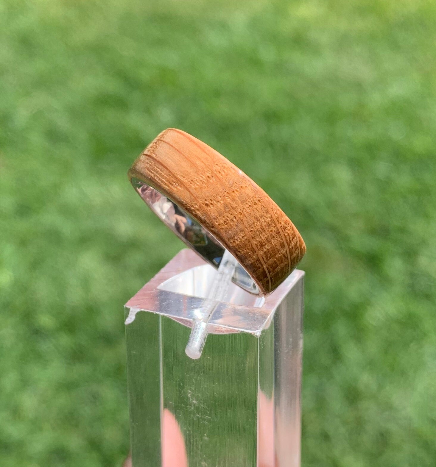 Whiskey Barrel Ring Stainless Steel Titanium Silver | Etsy