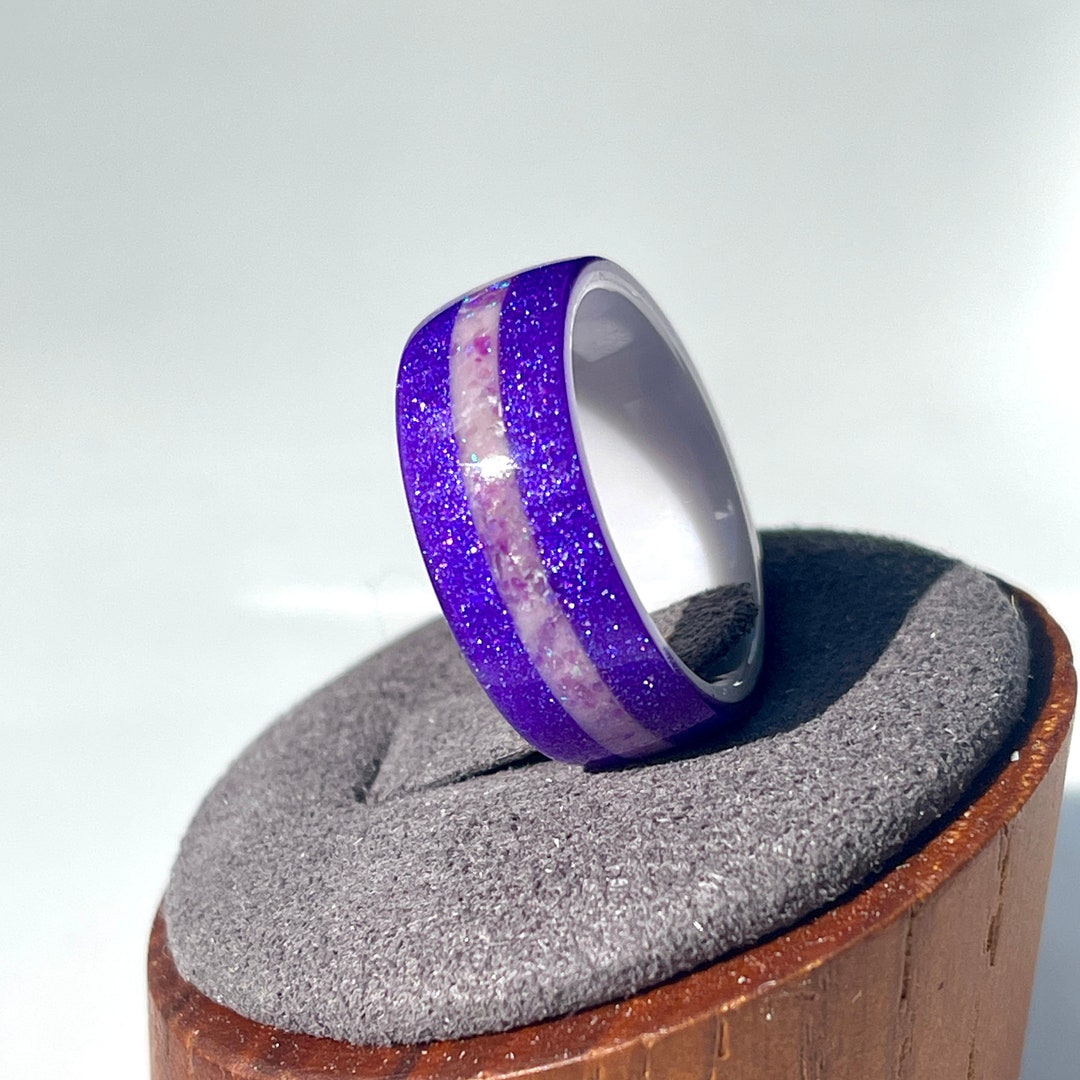 The Cathy - Purple Ring With Glowing Opals and Amethyst, Diamond Dust ...