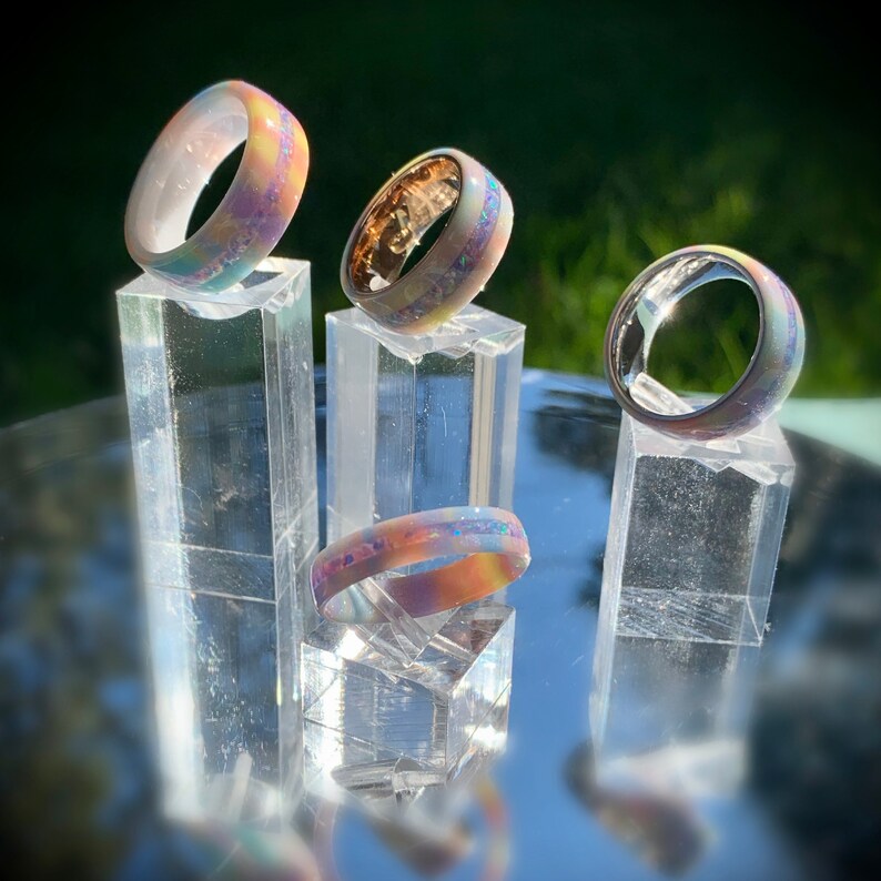 Unicorn Poop Ring with Opal inlay Diamond dust ring | Etsy