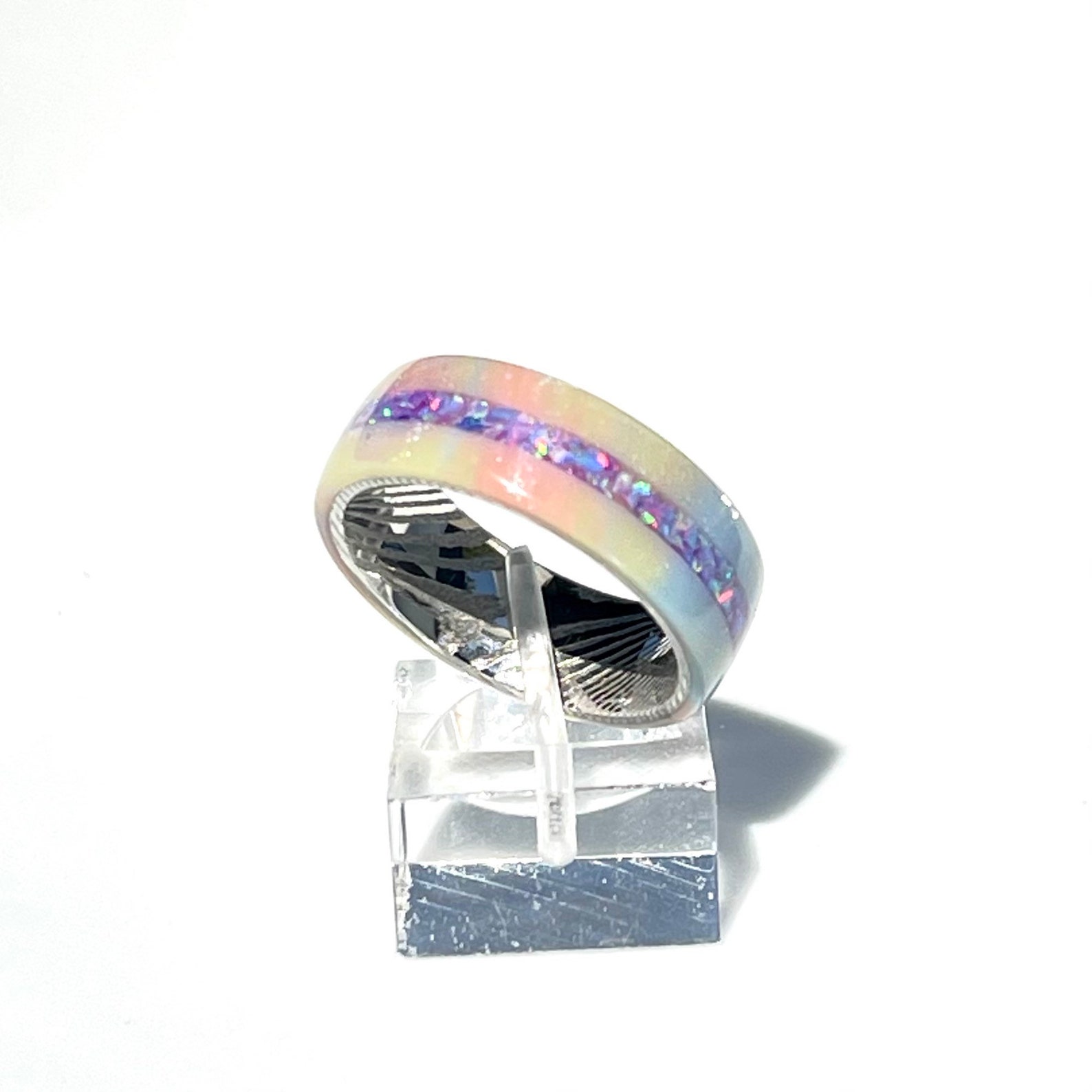 Unicorn Poop Ring With Opal Inlay Diamond Dust Ring - Etsy