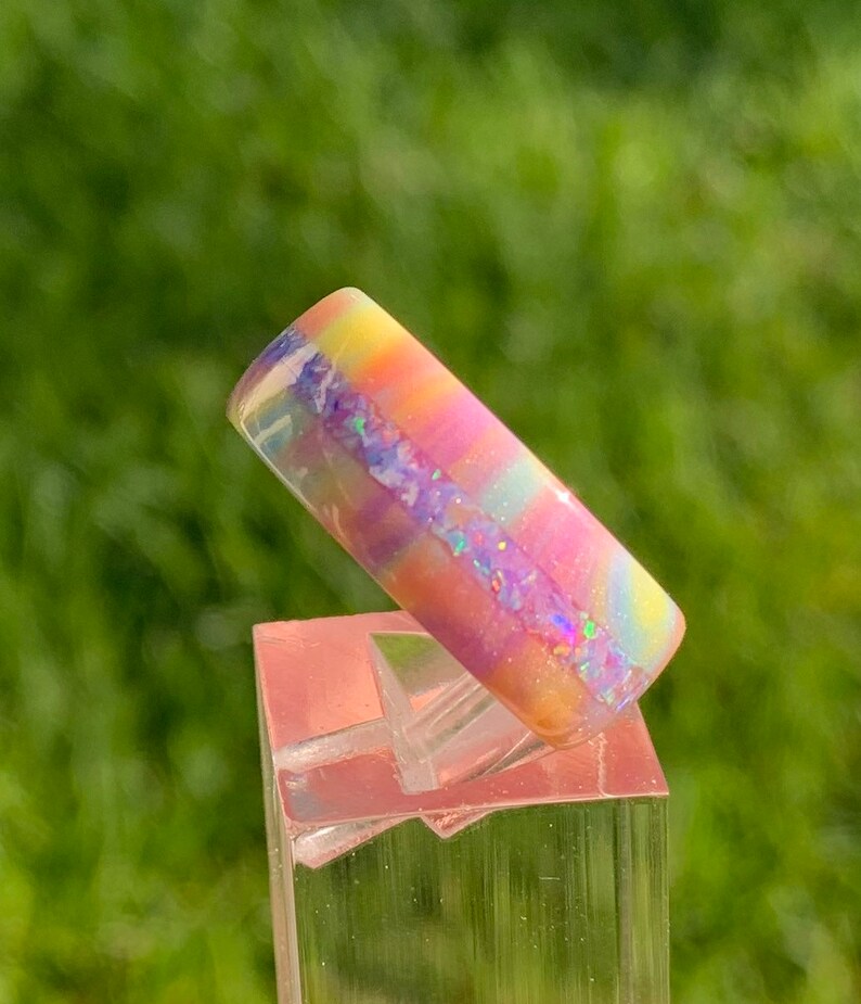 Unicorn Poop Ring with Opal inlay Diamond dust ring | Etsy