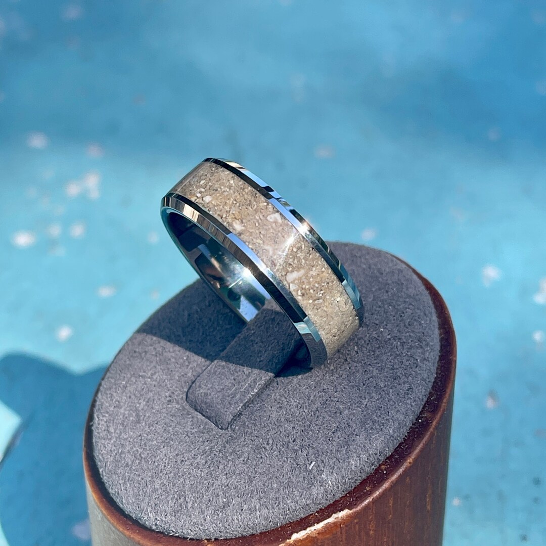 Pet Cremation Ring, 8mm, Memorial Ring, Remembrance Ring, Memory Ring ...