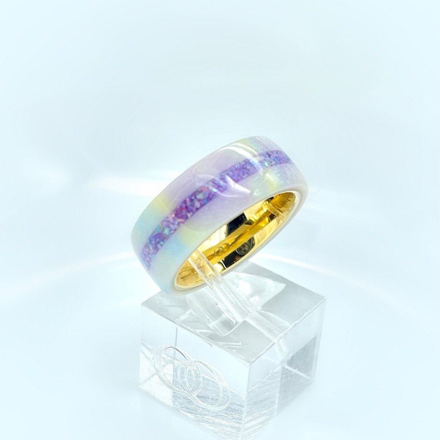 Unicorn Poop Ring With Opal Inlay Diamond Dust Ring | Etsy Canada