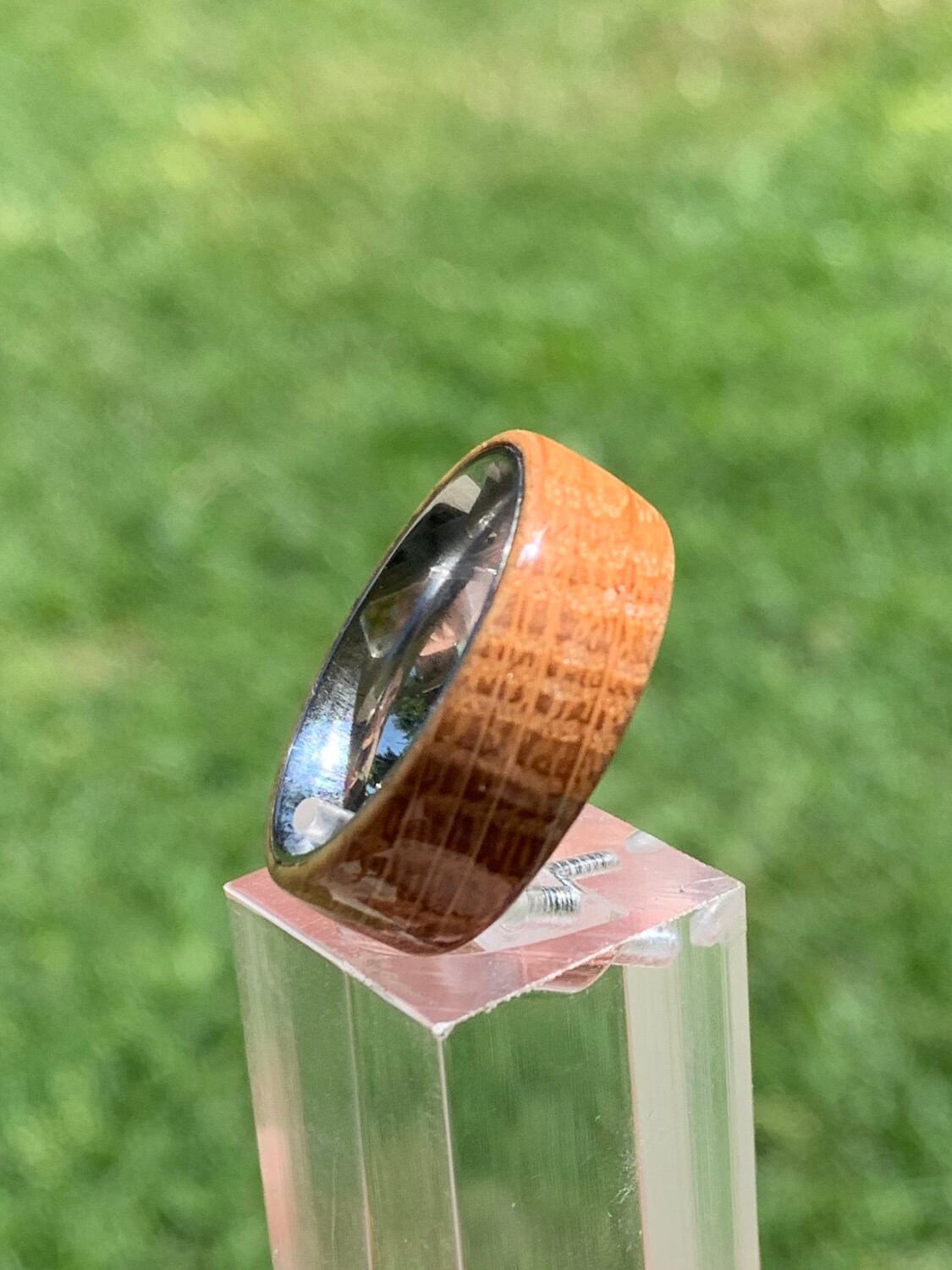 Whiskey Barrel Ring Stainless Steel Titanium Silver | Etsy