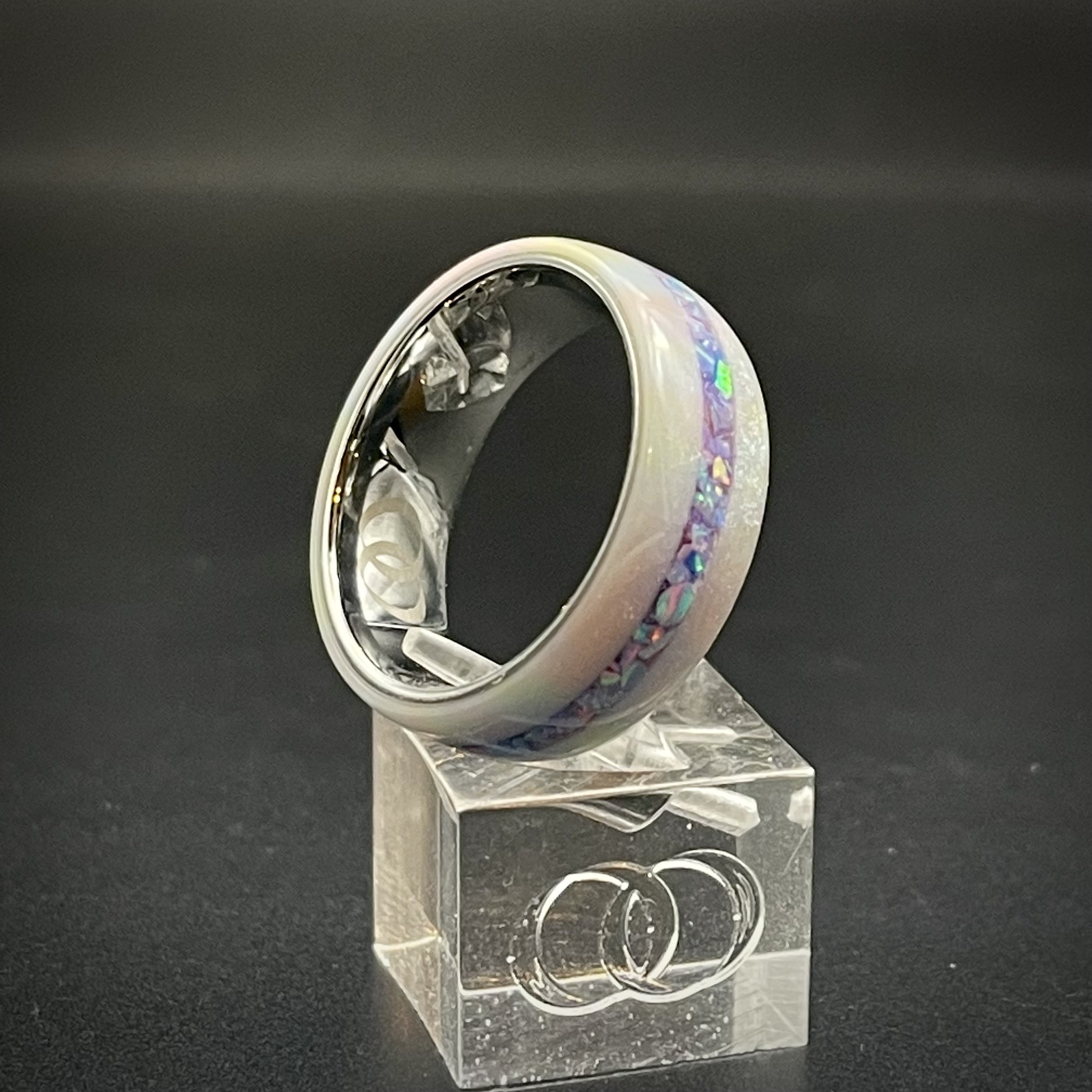 Unicorn Poop Ring with Opal inlay Diamond dust ring | Etsy