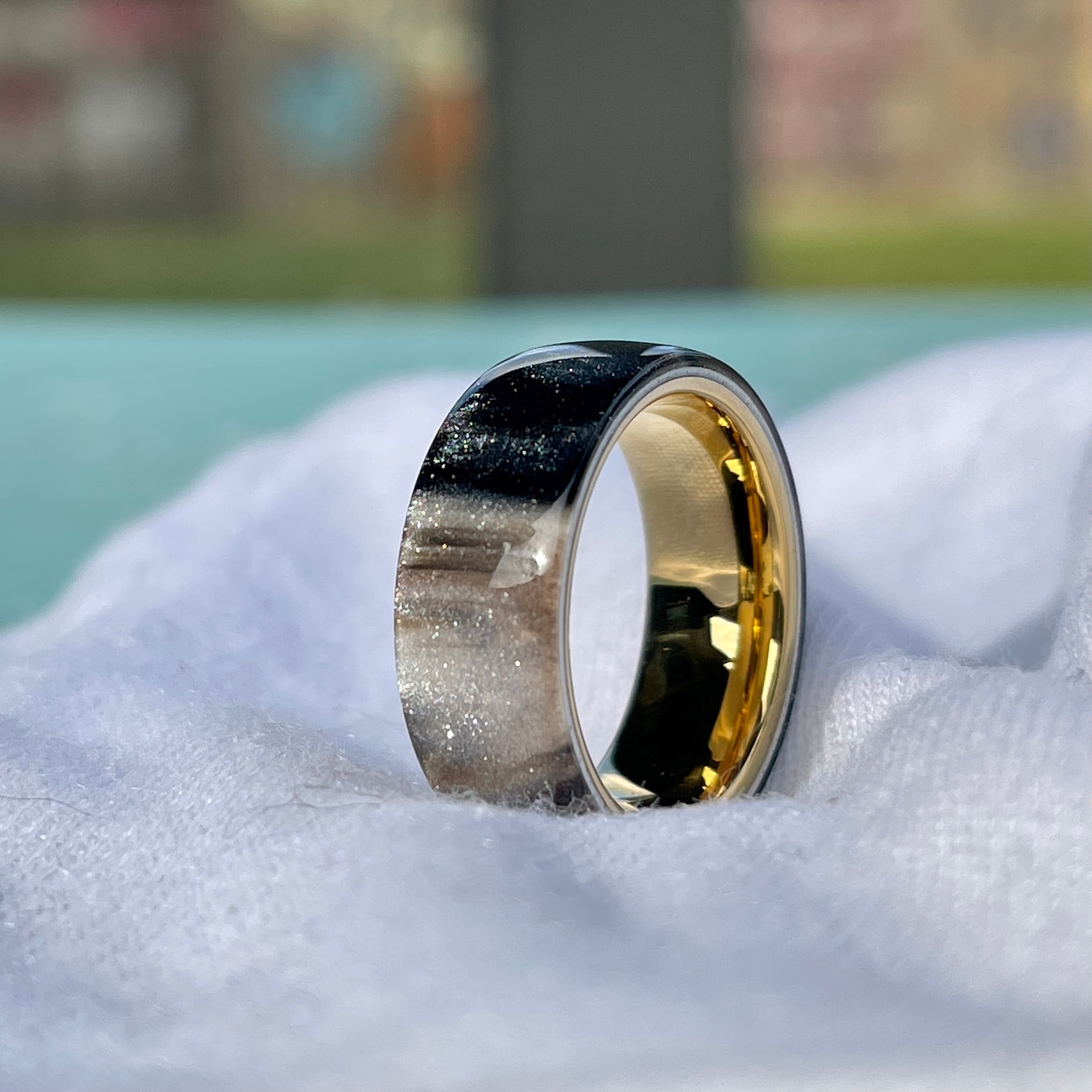 Mixed Metal Diamond Dust Ring - Diamondcast - Metallurgy Ring ...