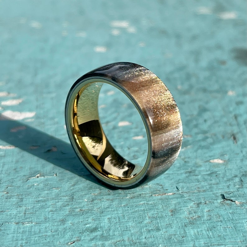 Mixed Metal Diamond Dust Ring - Diamondcast - Metallurgy Ring ...