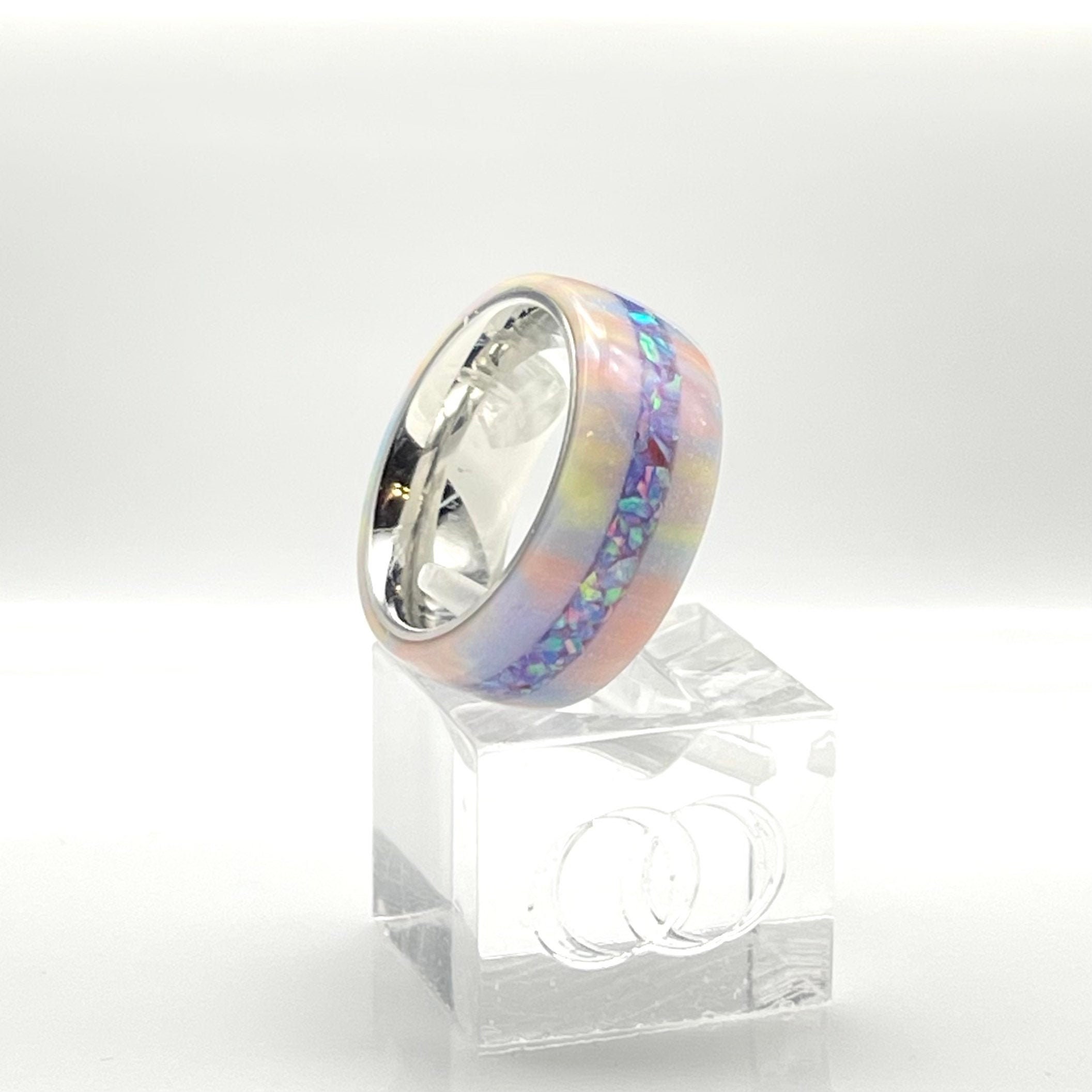 Unicorn Poop Ring With Opal Inlay Diamond Dust Ring | Etsy Canada