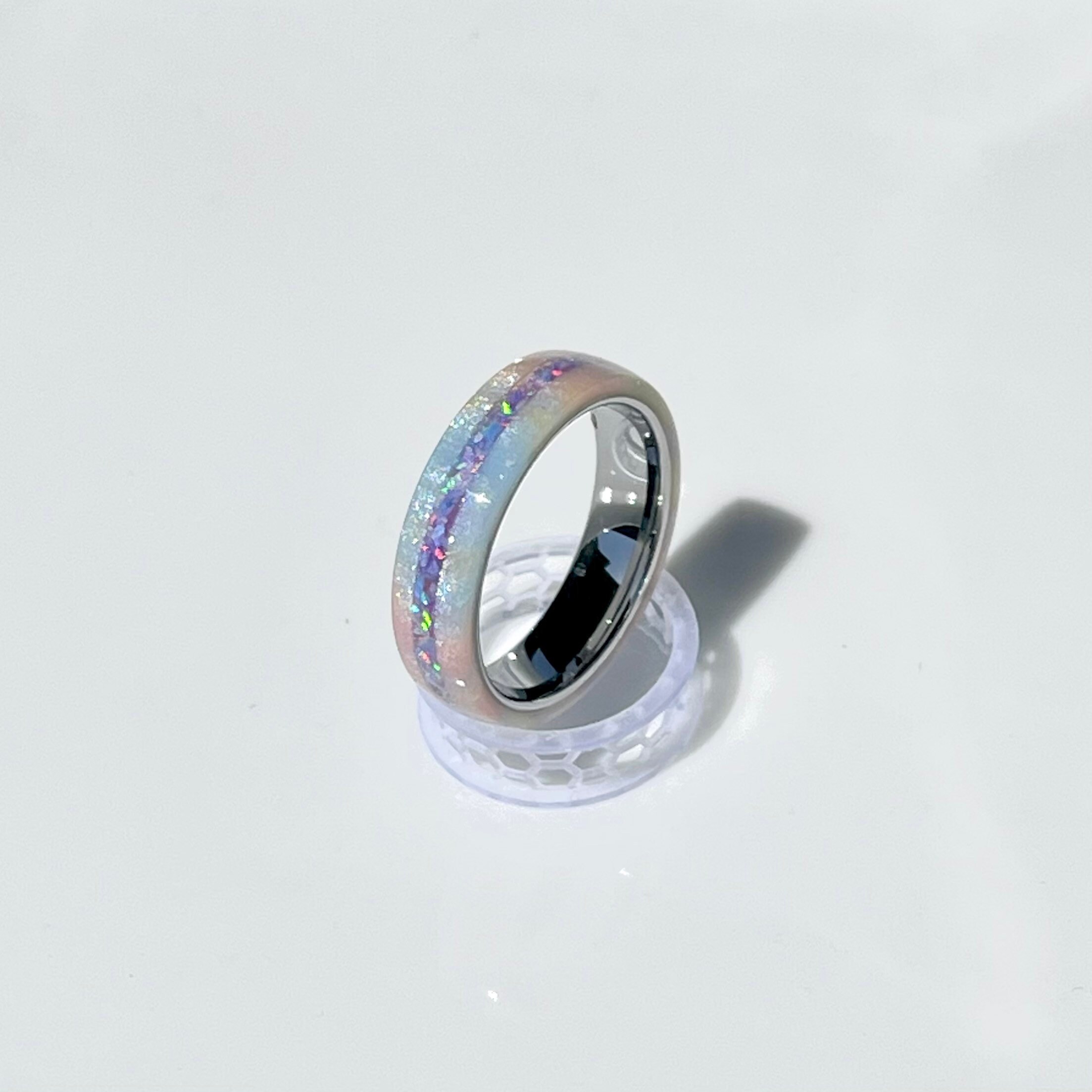 Unicorn Poop Ring With Opal Inlay 6mm Width Diamond Dust - Etsy Canada