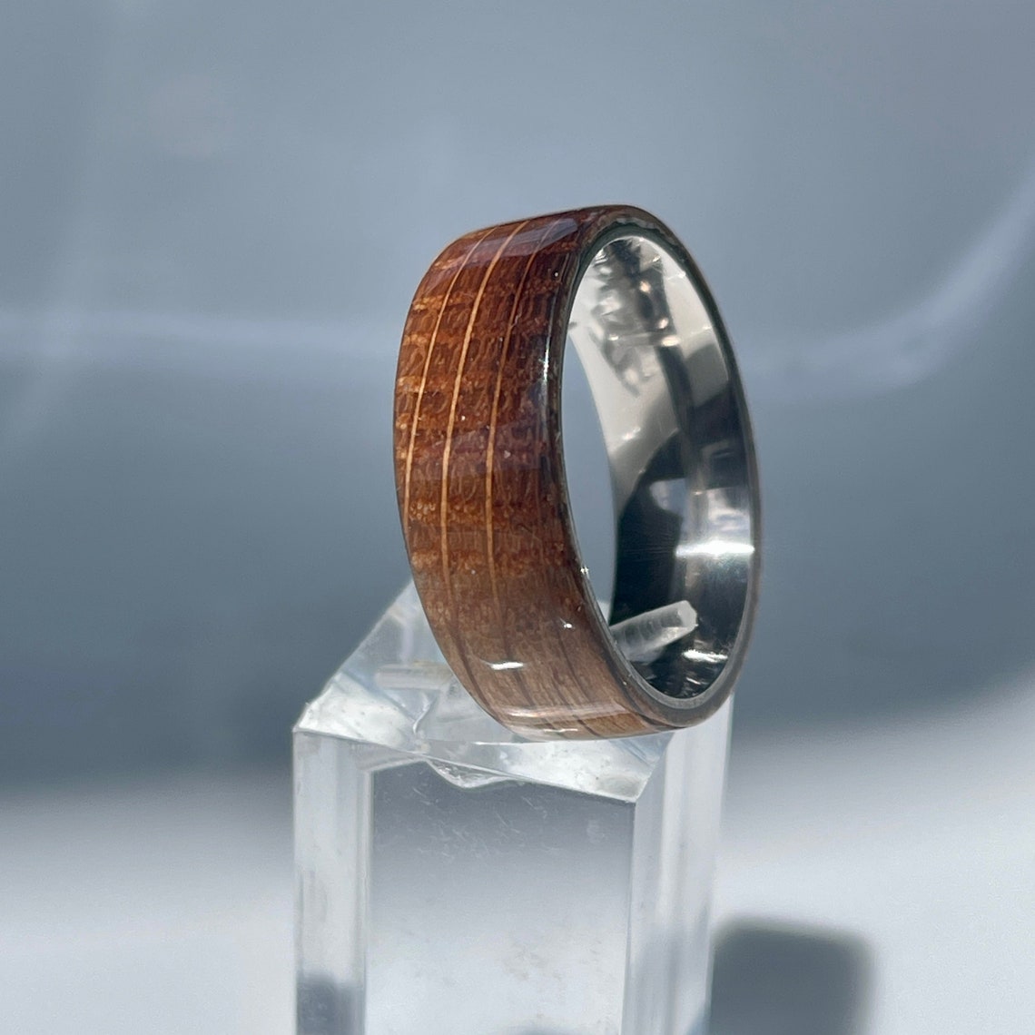 Whiskey Barrel Ring Stainless Steel Titanium Silver - Etsy
