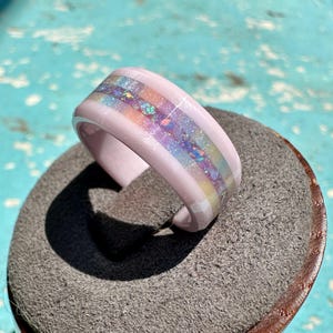 Unicorn Poop Diamondcast Ring With Opal Inlay on an 8mm Wide Channel ...