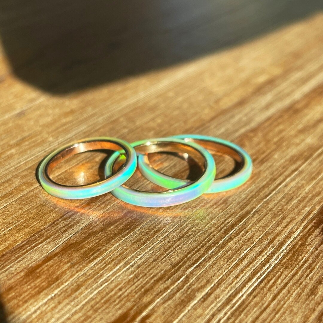 2mm Solid Blue Fire Opal Ring - Silver, Solid Gold and Solid Rose Gold Band Options - Etsy