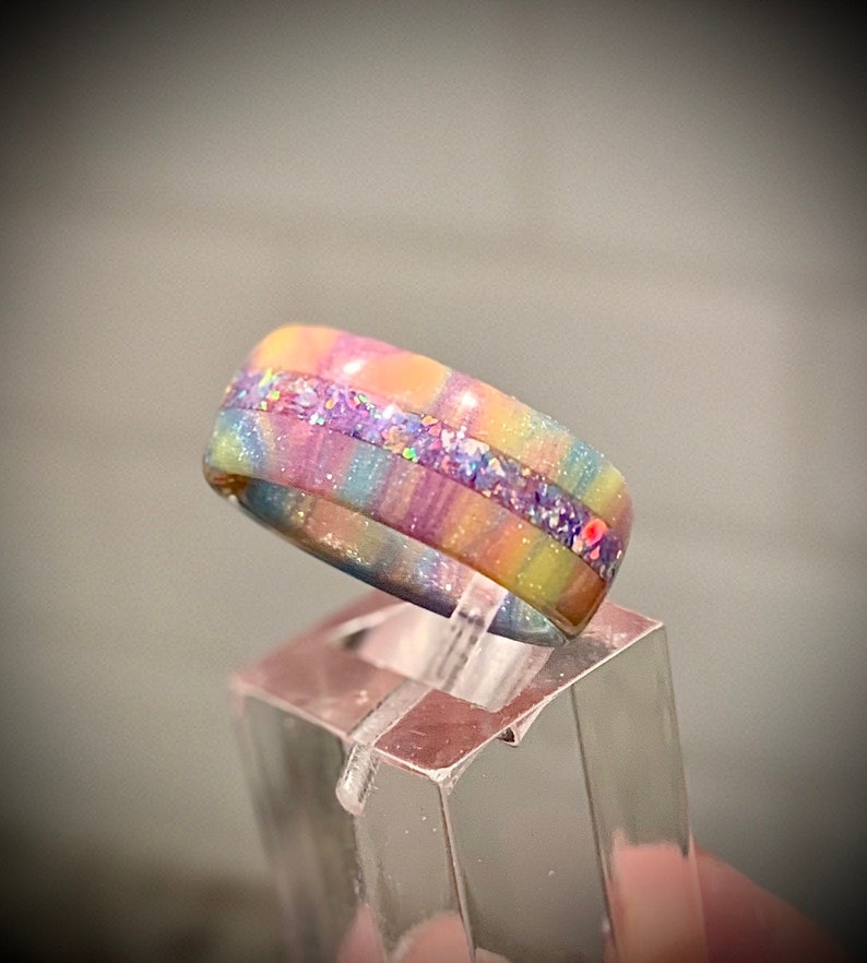 Unicorn Poop Ring with Opal inlay Diamond dust ring | Etsy