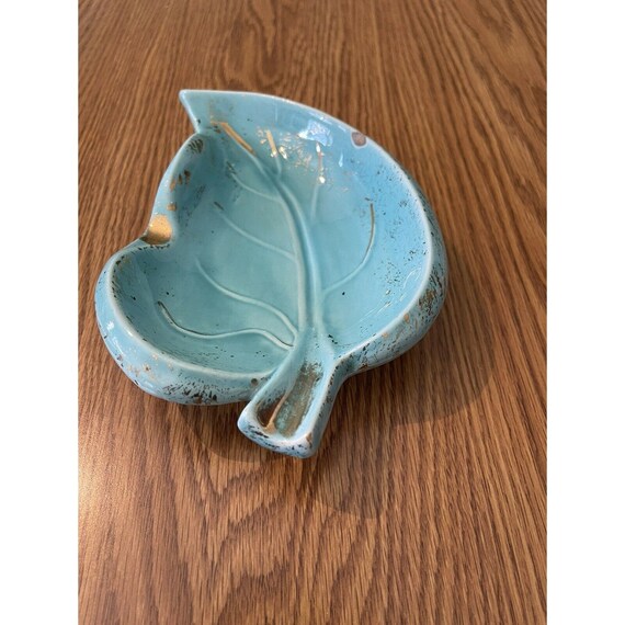 Gold Teal Leaf Ashtray Collectibles Art & Collectibles etna.com.pe