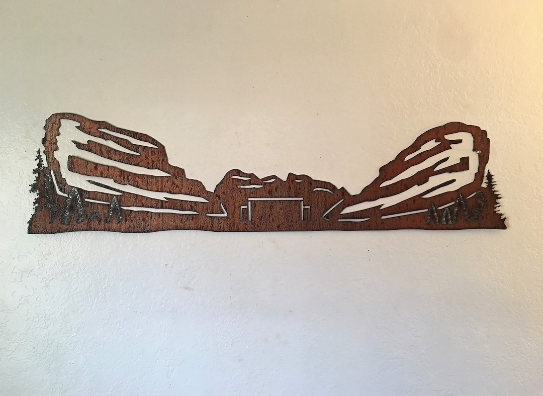 Red Rocks Amphitheater Metal Wall Art, Rustic Colorado Decor - Etsy