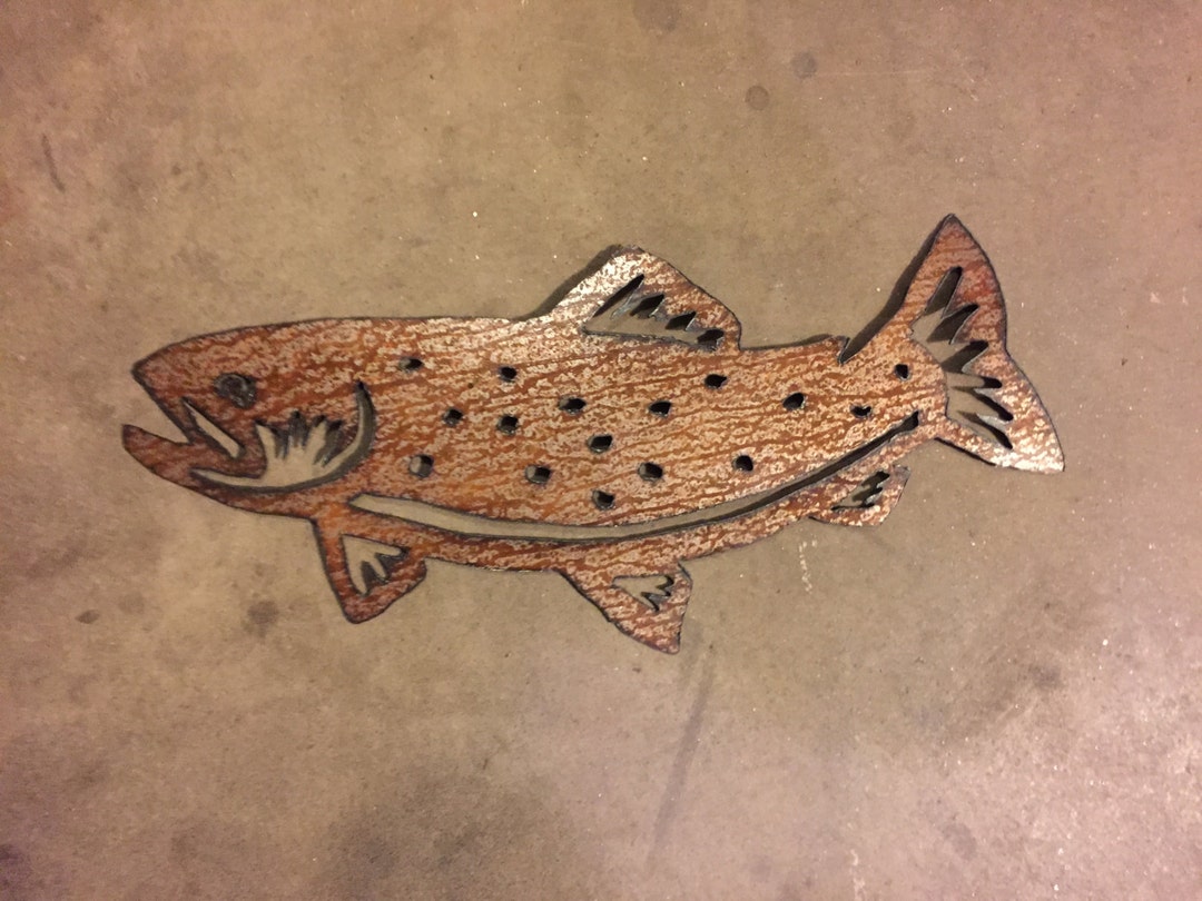 Brown Trout Fly Fishing Decor. Hand Cut Artwork - Etsy