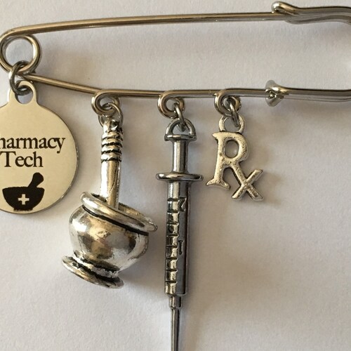 Pharmacy Tech Kilt Safety Pin for Lab Coat Bag Purse - Etsy