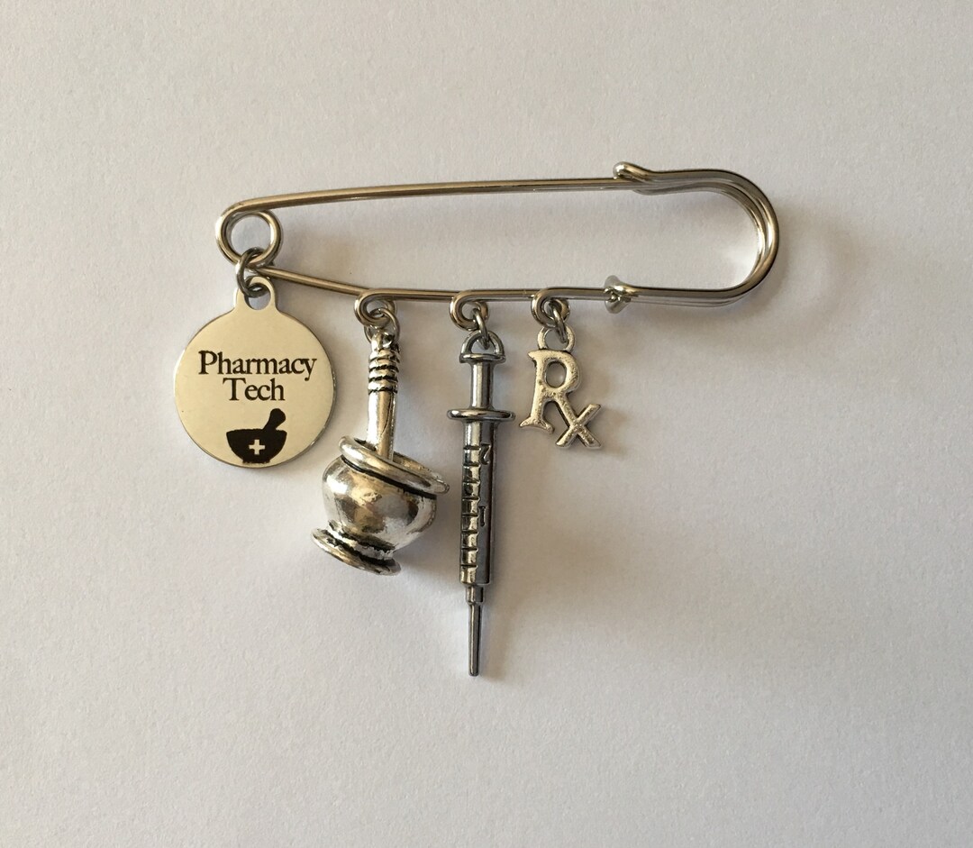 Pharmacy Tech Kilt Safety Pin - for Lab Coat, Bag, Purse - Charms ...