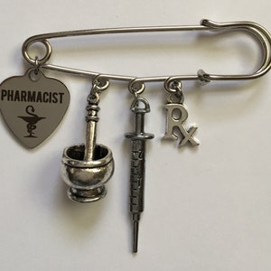 Pharmacist Kilt Safety Pin - for Bag, Purse, Coat - Charms: Pharmacist ...