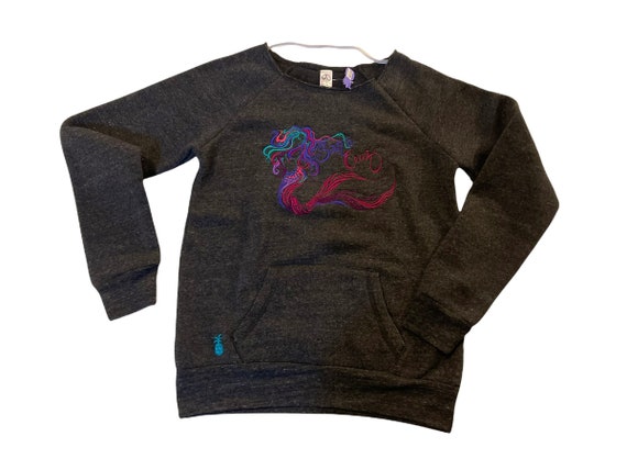 Santa Cruz Mermaid Embroider Crew | Etsy