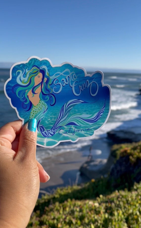 Underwater Santa Cruz Mermaid Sticker - Etsy