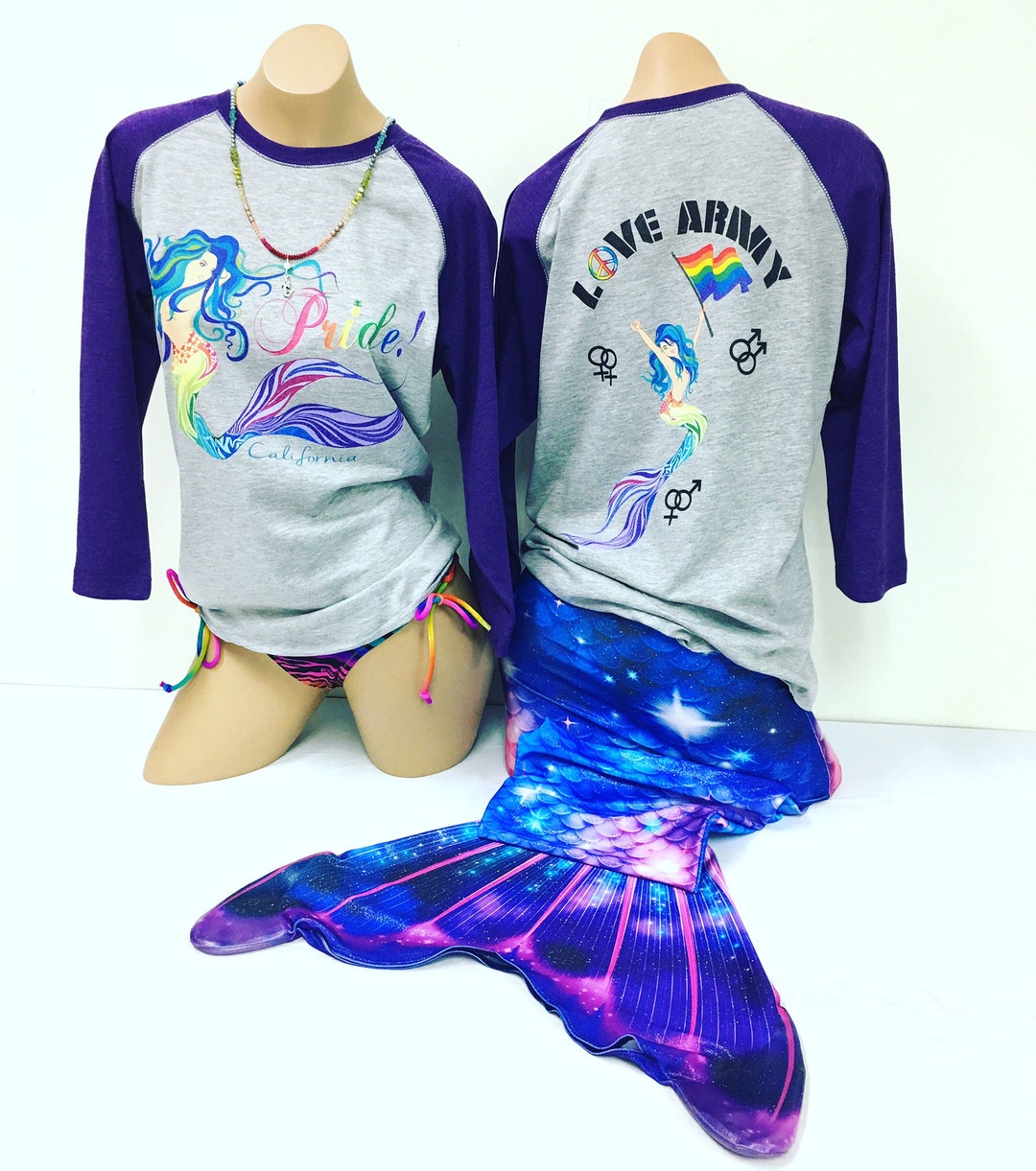 Pride Mermaid Love Army Grey/purple - Etsy