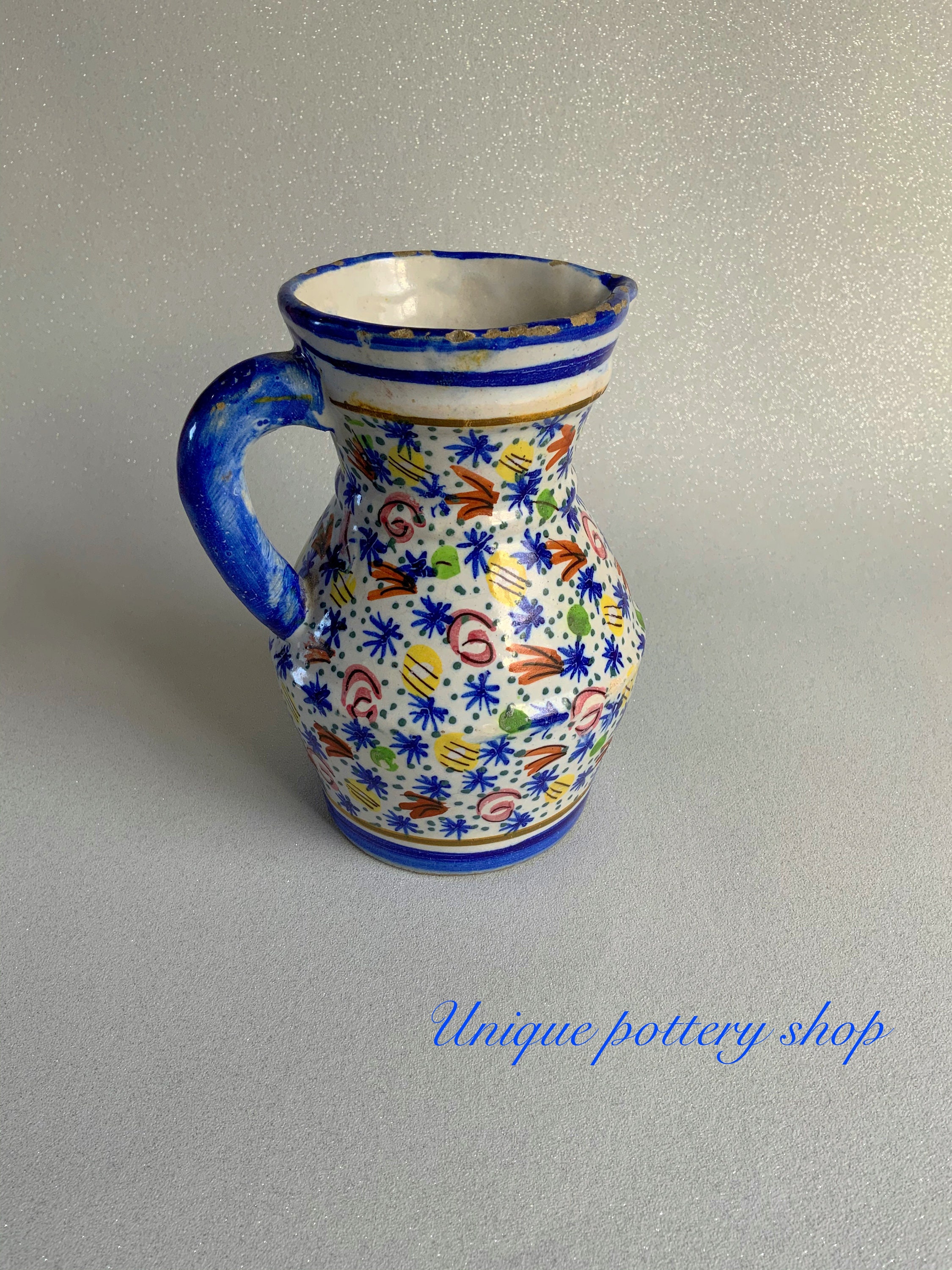 A Stunning 19th C Antique Moroccan Pottery Jug - Etsy