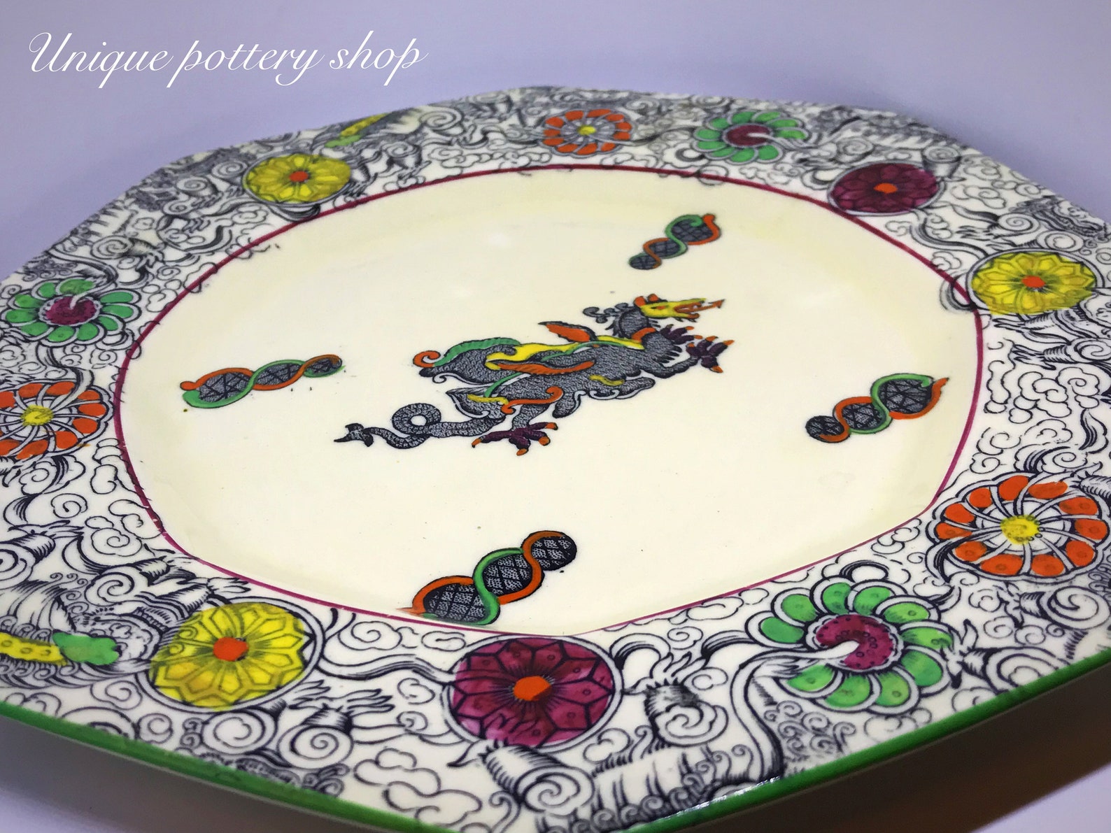 A Stunning and Rare Polygon Shaped Plate by Masons Potteries - Etsy