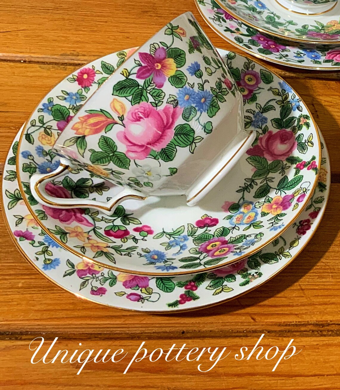 A Beautiful English Antique Tea Set by Crown Staffordshire | Etsy