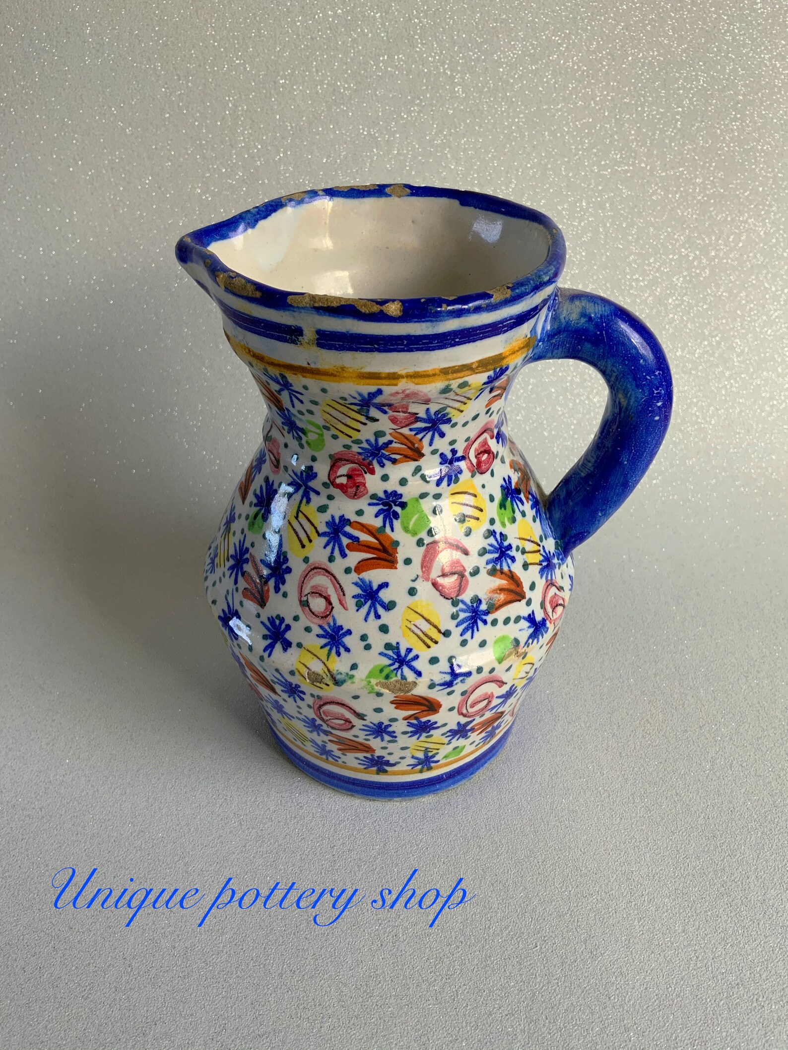 A Stunning 19th C Antique Moroccan Pottery Jug | Etsy