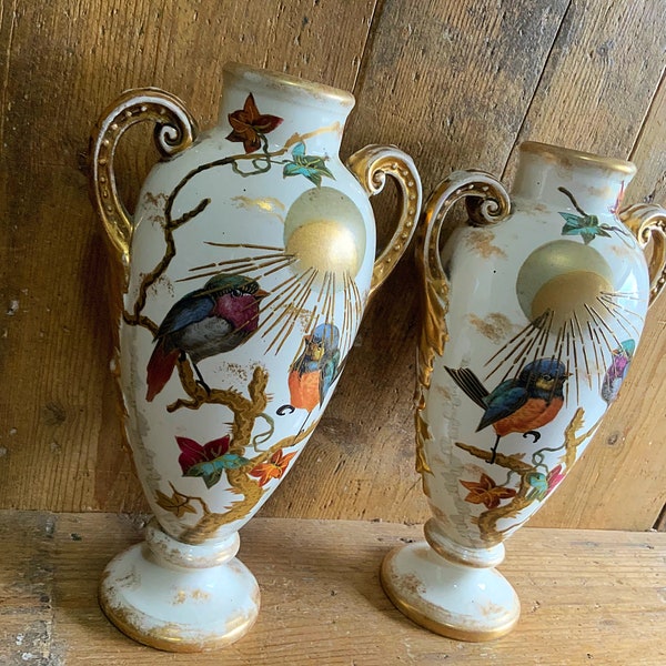 Antique Hand Painted Vase - Etsy