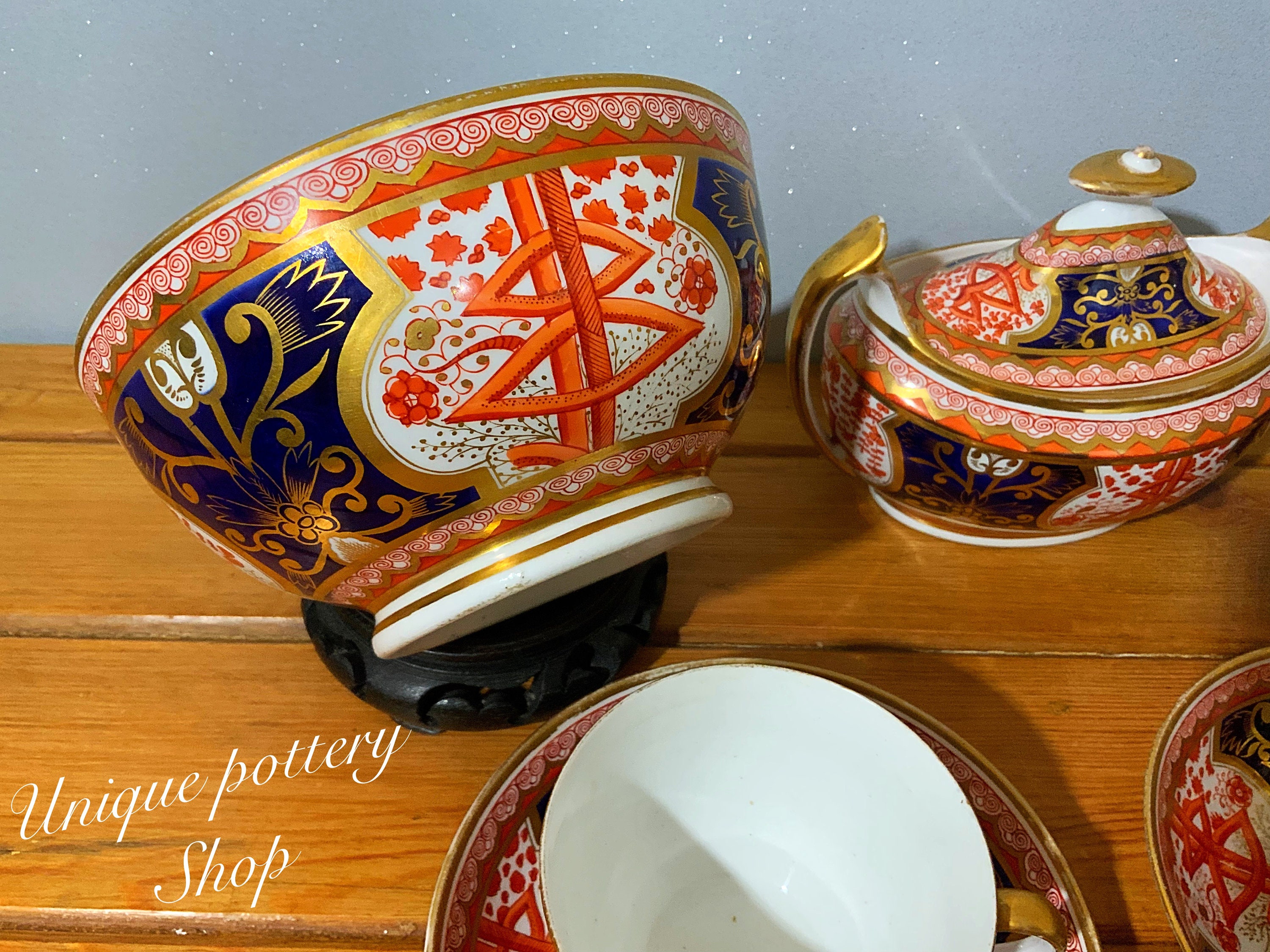 A Rare and Beautiful Spode Imari Tea Set - Etsy Australia