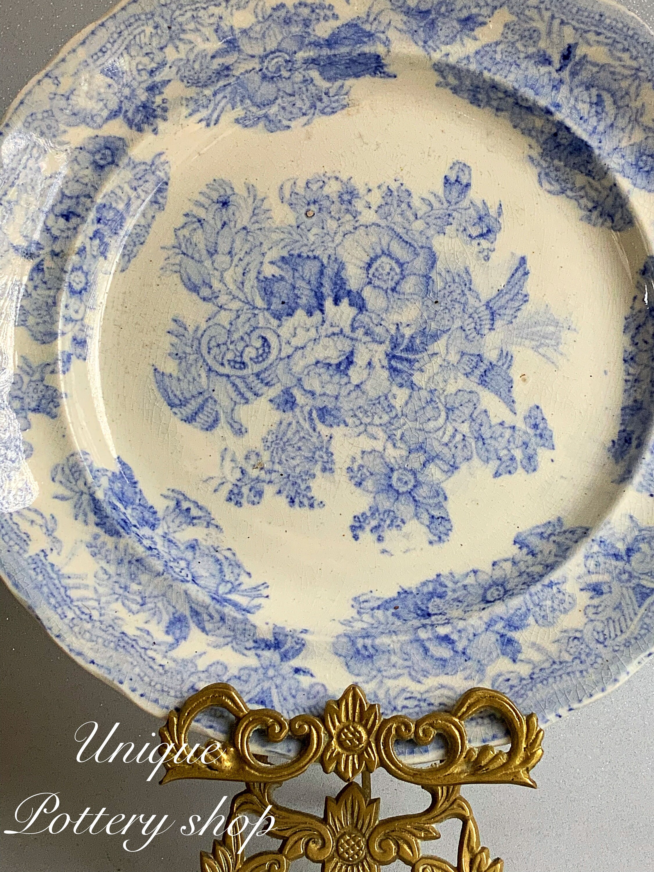 A large English antique Staffordshire pearlware plate Dining & Serving ...