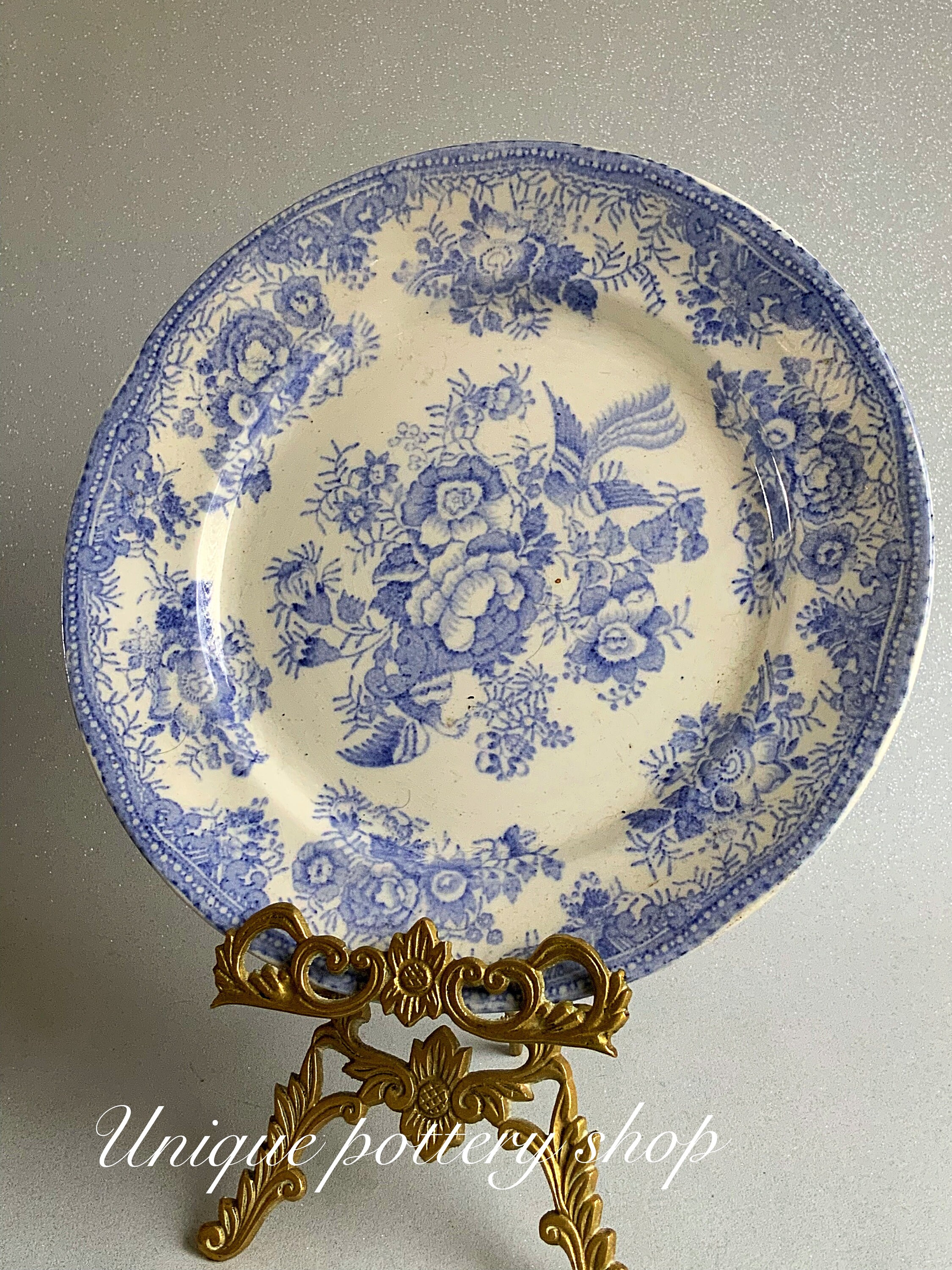 A large English antique Staffordshire pearlware plate Dining & Serving ...