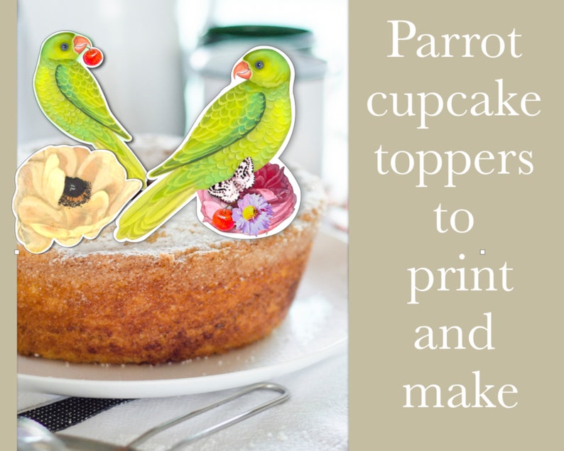 Green Parrot Cake Toppers Parrot Cupcake Centrepiece - Etsy