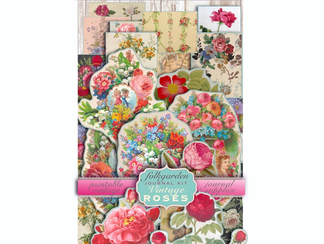 Junk Journal Vintage Scrapbook Printable Fussy Cut Roses Victorian ...